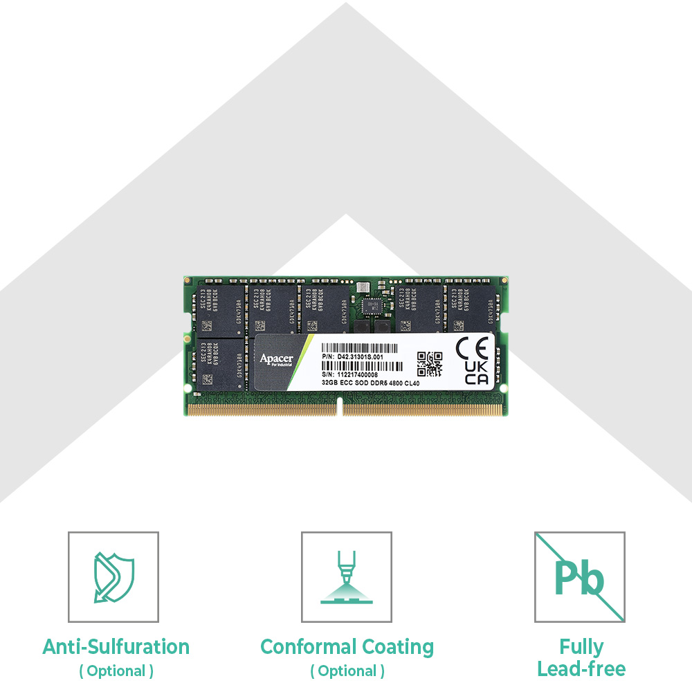 完全无铅内存 DDR5 ECC SODIMM - Apacer